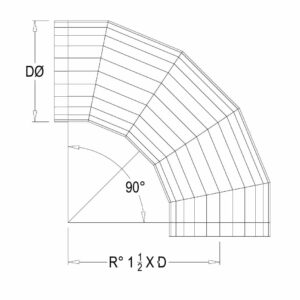High Pressure 90° 5-Gore Elbows - Metal Zinc
